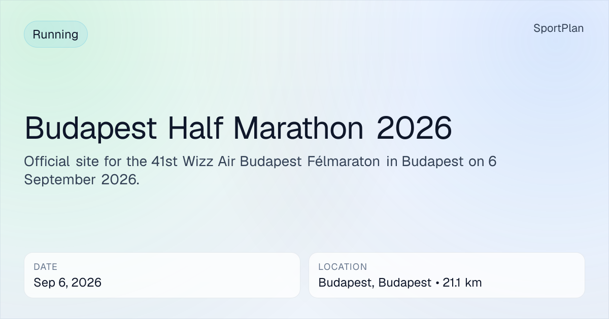 Budapest Half Marathon 2026 | SportPlan