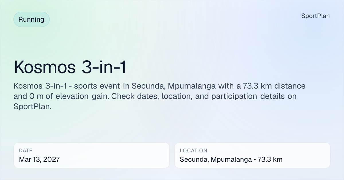 Kosmos 3-in-1 · 2027 · Secunda | SportPlan
