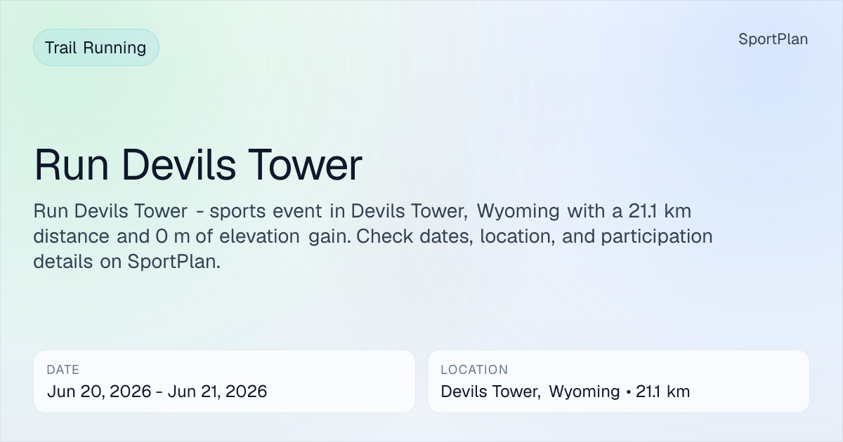 Run Devils Tower · 2026 | SportPlan