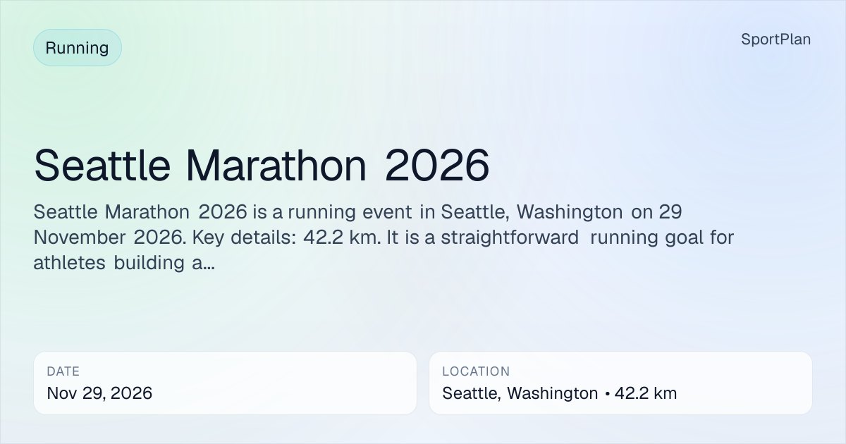 Seattle Marathon 2026 | SportPlan