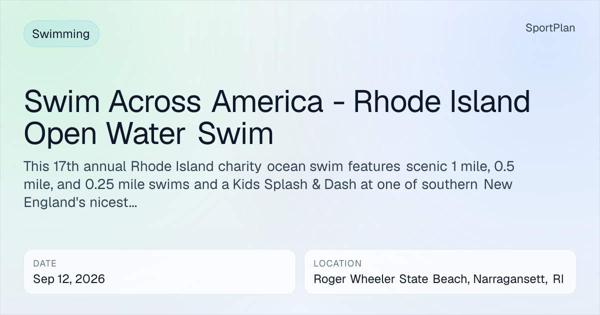 Swim Across America - R… · 2026 · Roger Wheeler State Beach | SportPlan