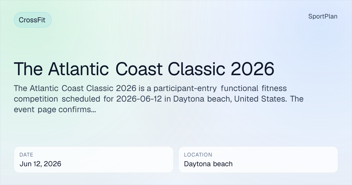 The Atlantic Coast Class… · 2026 · Daytona beach | SportPlan