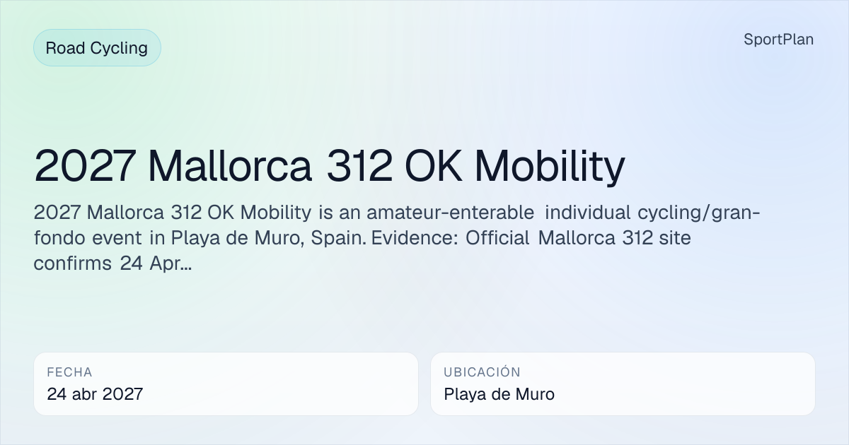 2027 Mallorca 312 OK Mob… · Playa de Muro | SportPlan