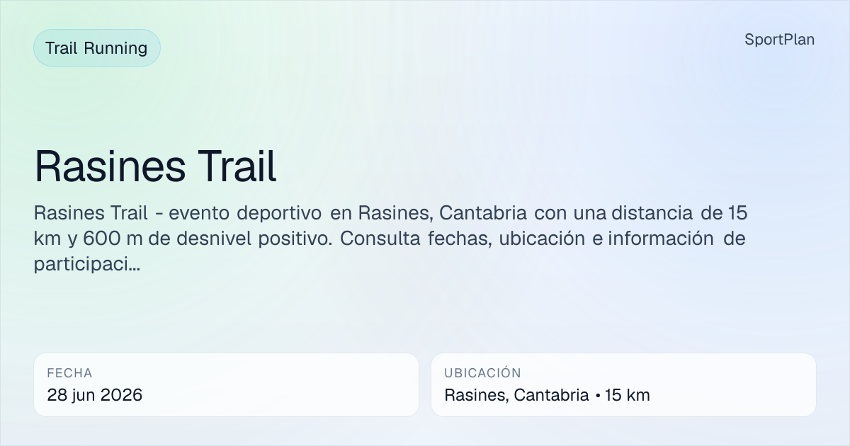 Rasines Trail · 2026 | SportPlan